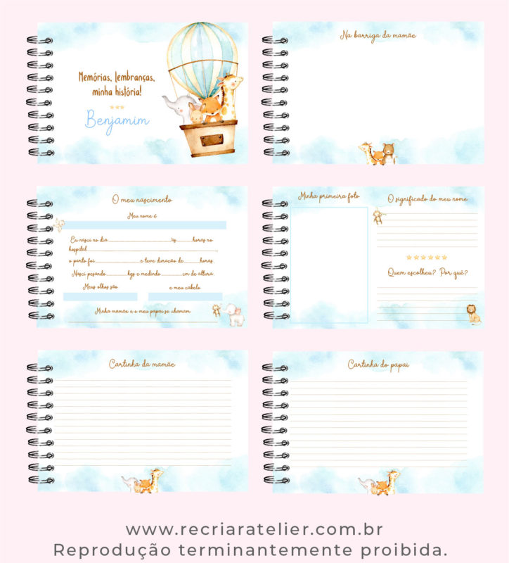 Livro do bebê personalizado (GRANDE) – Recriar Papelaria Artesanal
