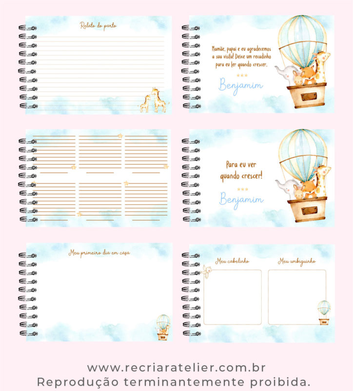 Livro do bebê personalizado (GRANDE) – Recriar Papelaria Artesanal